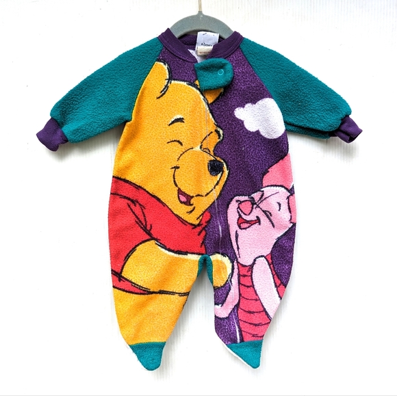 Disney | Pajamas | Vintage Disney Pooh And Piglet Fleece Footed Sleeper ...